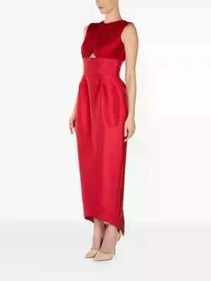 ARAFTU Cut-out Pleated Midi Dress