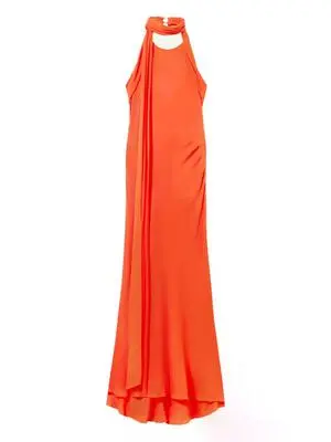 draped halterneck maxi dresses