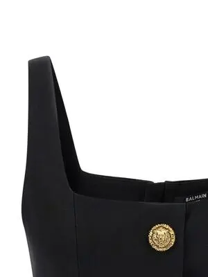 Balmain Button-fastening Cropped Top