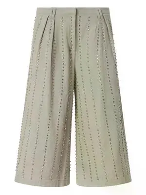 Pinko Embellished Cropped Trousers - Grey