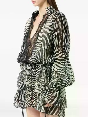 Blumarine Zebra-print Mini Dress - Black