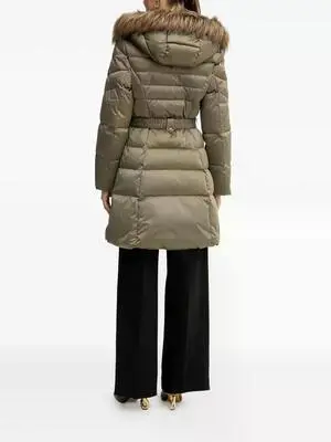 Guess Padded Coat With Logo Buckle - Neutrals