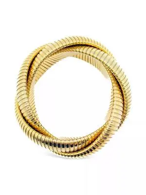 JENNIFER GIBSON JEWELLERY 1980s Omega Triple Twist Bangle - Gold