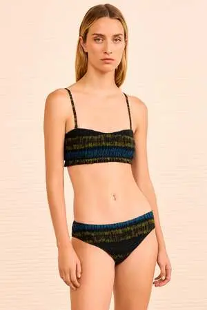 Ulla Johnson Marseille Smocked Bikini Bottom - Lagoon