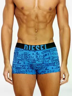 DIESEL® Damien-d-pop Logo-waistband Boxer Briefs - Blue
