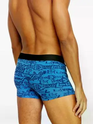 DIESEL® Damien-d-pop Logo-waistband Boxer Briefs - Blue