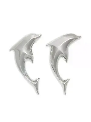 Blumarine Dolphin Clip-on Ear Cuffs - Silver