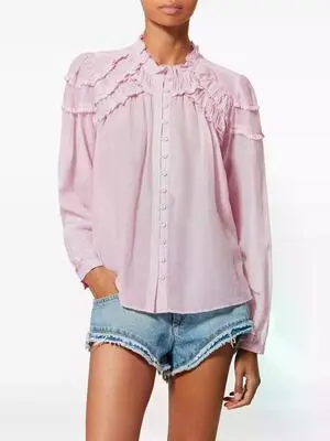 MARANT ETOILE Christa Ruffled Top - Pink