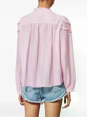 MARANT ETOILE Christa Ruffled Top - Pink