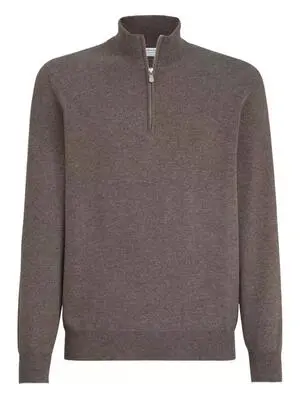 Brunello Cucinelli Half-zip Cashmere Sweater - Brown