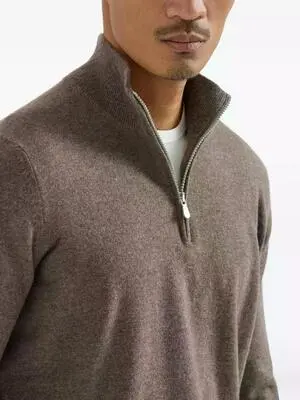 Brunello Cucinelli Half-zip Cashmere Sweater - Brown
