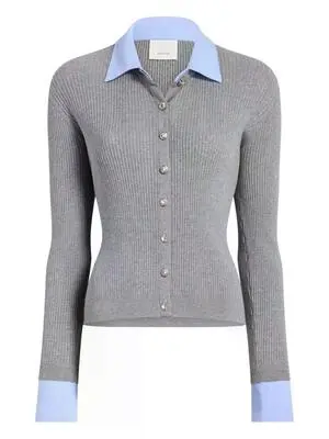 Cinq À Sept Soma Ribbed Buttoned Cardigan