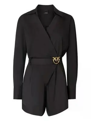 Pinko Buckle Belted Playsuit - Black