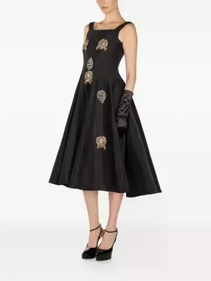 ARAFTU Embellished Square-neck Midi Dress
