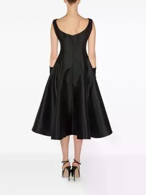 ARAFTU Embellished Square-neck Midi Dress