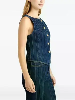 Cinq À Sept Denim Pintuck Button Vest
