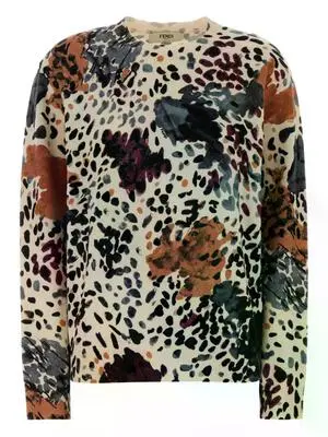 Fendi Printed Crew Neck Sweater