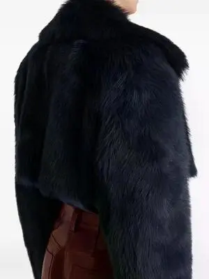 Khaite Collared Fur Jacket - Black