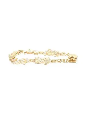 Saint Laurent 1990s Logo Rhinestone Bracelet