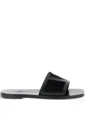 Valentino Garavani Viva Superstar Leather Sandals - Black