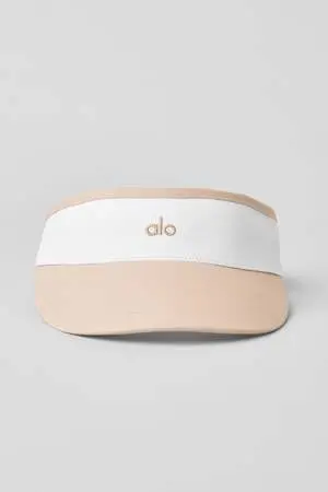 Alo Yoga ALO Access Reward - 1300 Points Colorblock Visor - Macadamia/whi