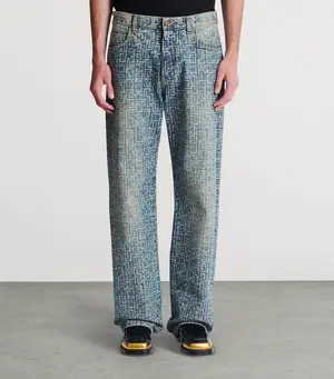 Balmain Monogram Relaxed Fit Jeans