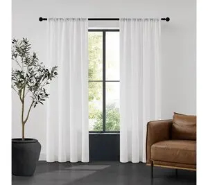 TRU-BARRIER WINDOW SOLUTIONS Sheer Barrier Embossed Privacy 52x95 Rod Pocket Panel Pair - One-color