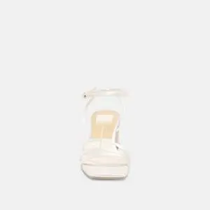 DOLCEVITA Ysabel Block Heel Sandals - True White Satin