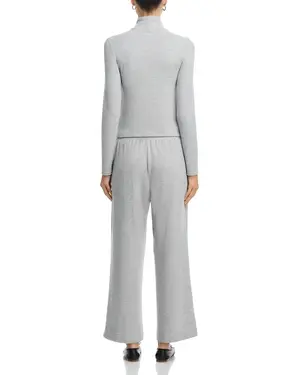 PERFECTWHITETEE Dana Brushed Sweater Jersey Turtleneck - Heather Grey