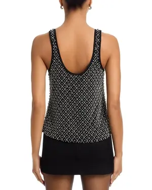 L'Agence Ziggy Beaded Tank Top