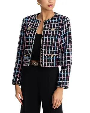 Aqua Chainlink Print Tweed Jacket