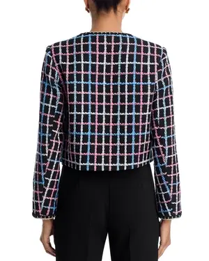 Aqua Chainlink Print Tweed Jacket