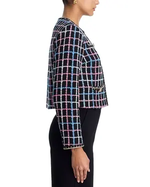 Aqua Chainlink Print Tweed Jacket