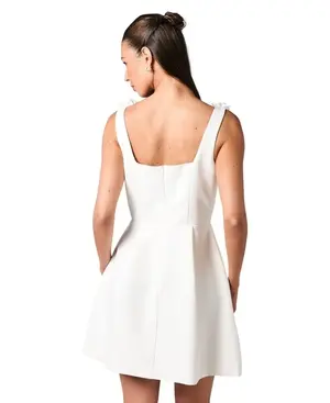 Coast Square Neck 3d Flower Mini Dress