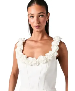 Coast Square Neck 3d Flower Mini Dress