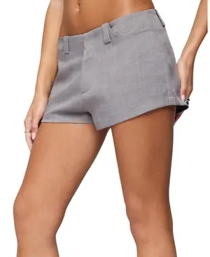EDIKTED Tailored Micro Shorts - Light Gray