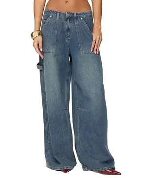 EDIKTED Jaycee Low Rise Baggy Carpenter Jeans