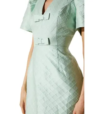 Coast Jacquard Bow Mini Dress - Mint