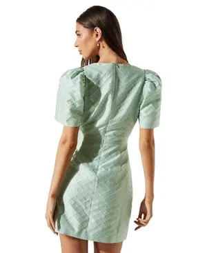 Coast Jacquard Bow Mini Dress - Mint