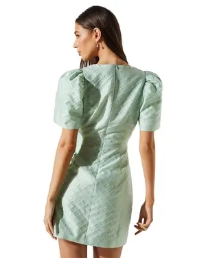 Coast Jacquard Bow Mini Dress - Mint