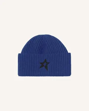 Perfect Moment Knitted Ribbed Star Beanie - Surf-blue