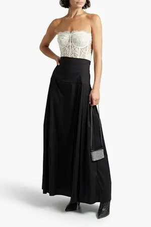 Alexander McQueen Cotton-blend Corded Lace Bustier Top