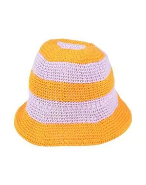 CASHIMAR Striped Knit Bucket Hat - Orange
