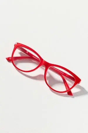 Anthropologie Curved Cateye Readers - Red