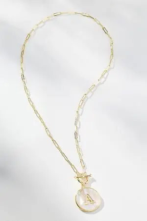 Melinda Maria Love Letters Initial Medallion Necklace - A