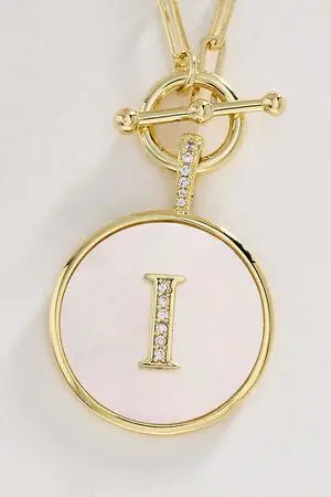 Melinda Maria Love Letters Medallion Monogram Necklace - I