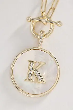 Melinda Maria Love Letters Initial Medallion Necklace - K