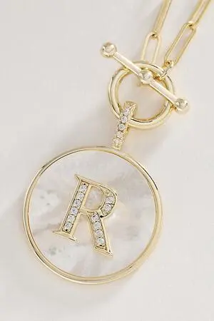 Melinda Maria Love Letters Medallion Monogram Necklace - R