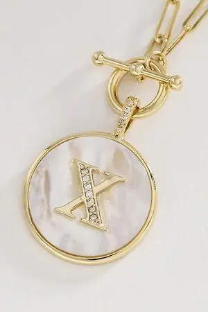 Melinda Maria Love Letters Medallion Monogram Necklace - X