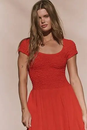 Free People Darling Midi Dress - Cherry Tomato